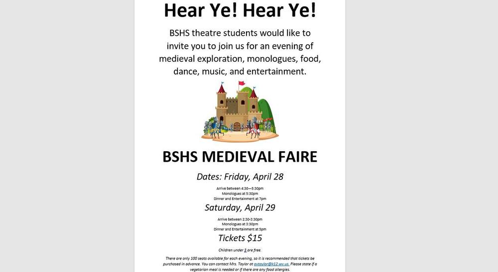 BSHS Medieval Faire | Berkeley Springs High School